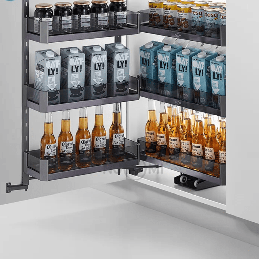 DBR Modular Kitchen Glass Finished Pantry Soft Closed Storage Unit ...